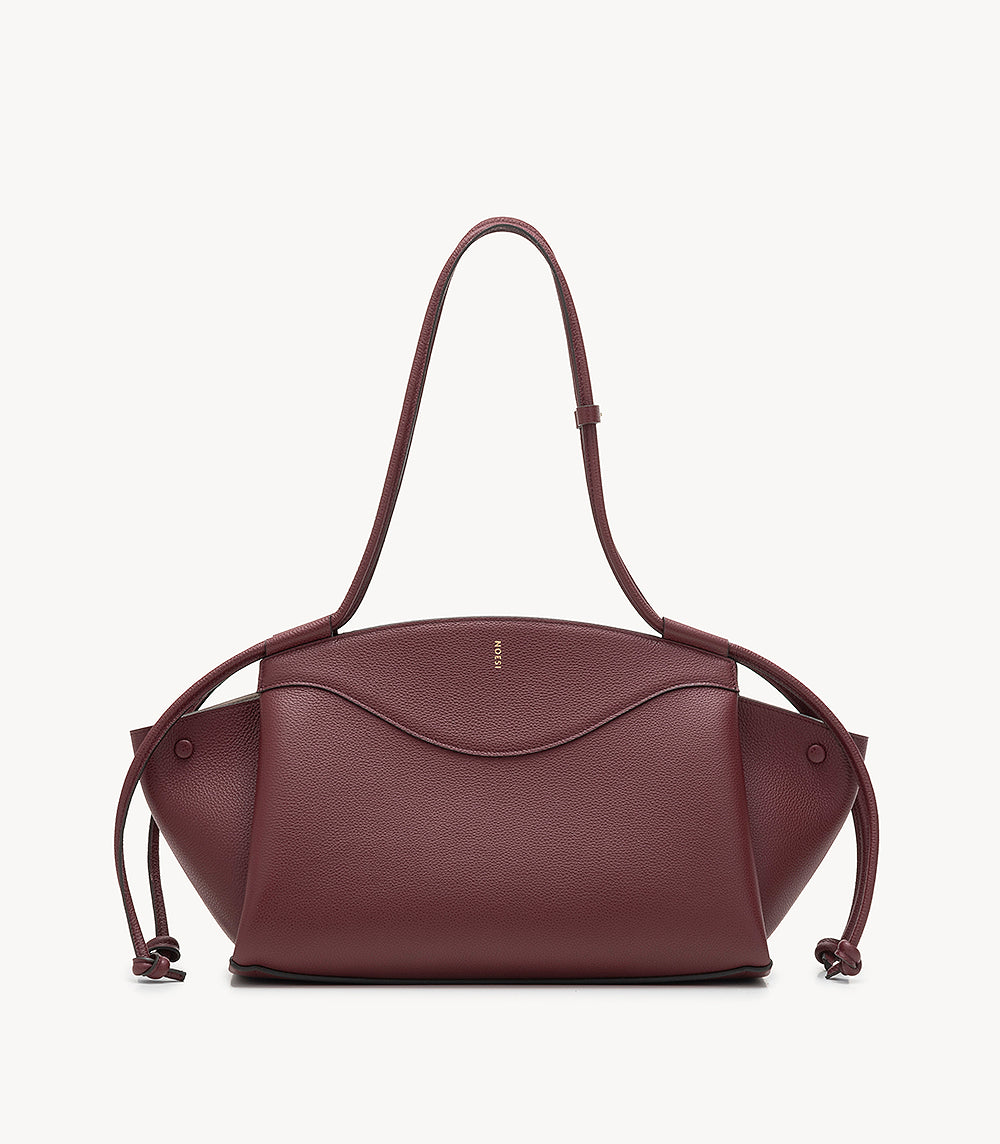 Molly Dollaro Plum – Italian Pebbled Leather Shoulder Bag with ...